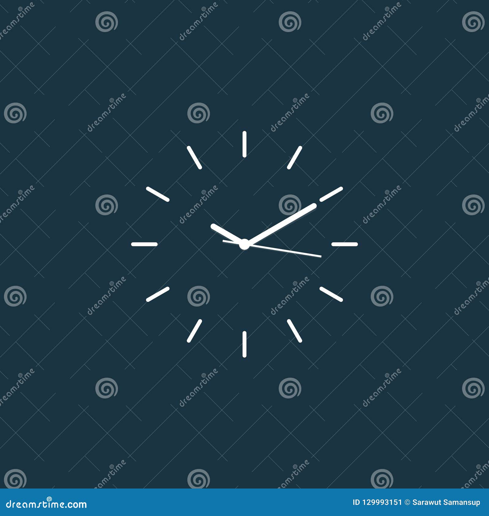 Time Clock Minimal Line Flat Vector Stock Vector - Illustration of ...