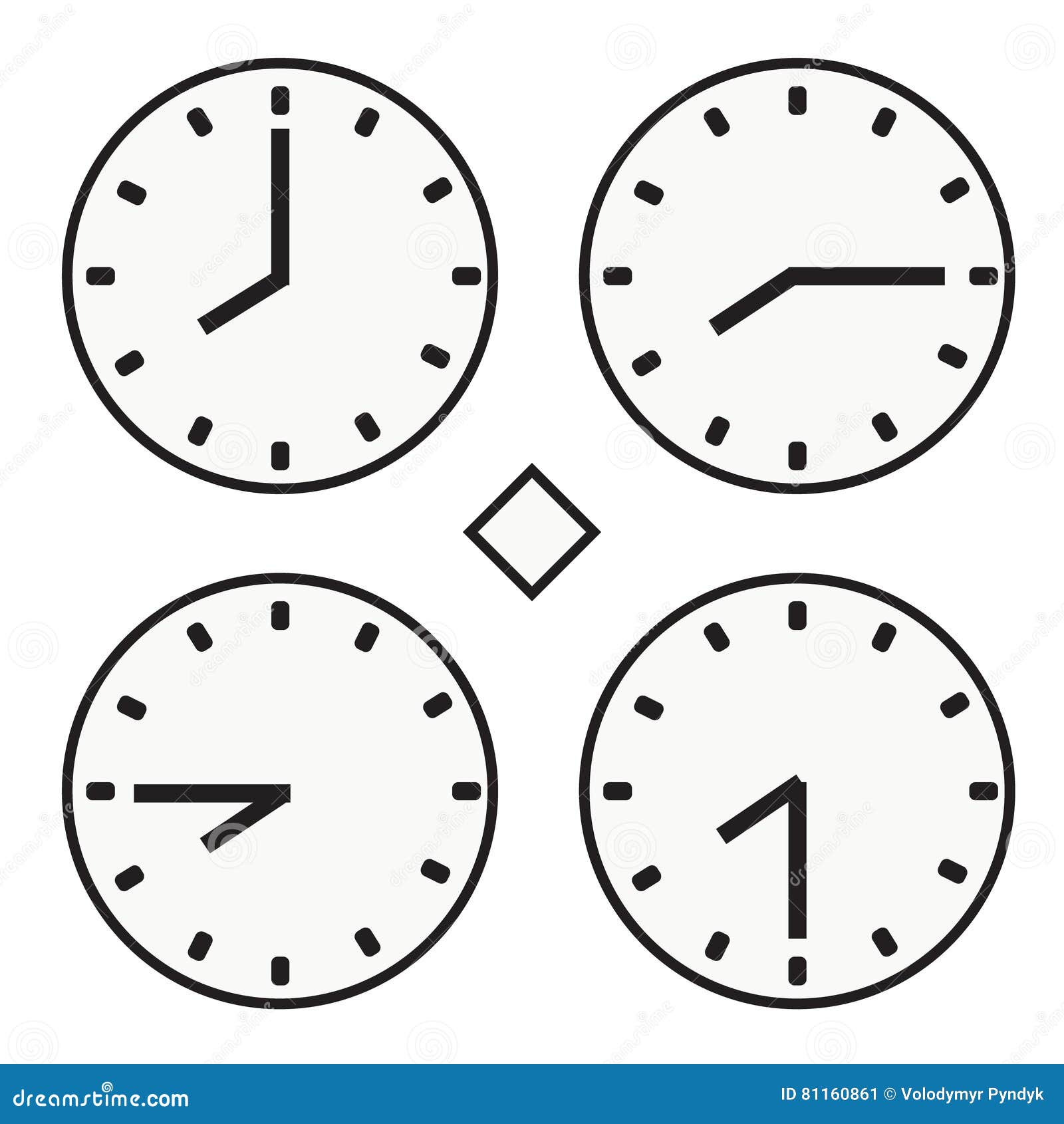Time Clock Round Watch Hour Eight Quoter Half Icon Simple Vector Stock ...