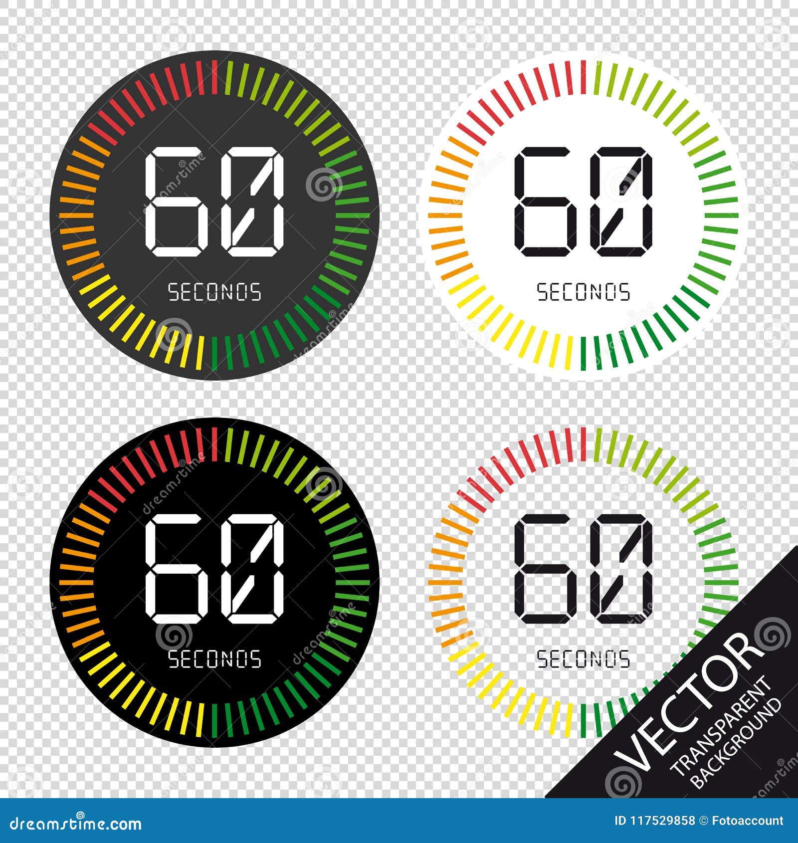 Time and Clock, 60 Seconds - Vector Illustration - Isolated on ... Time and Clock, 60 Seconds - Vector Illustration - Isolated on ...