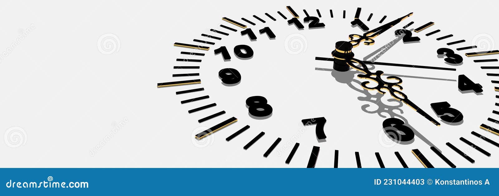 Time Clock Space for Your Text Message - 3d Rendering Stock ...