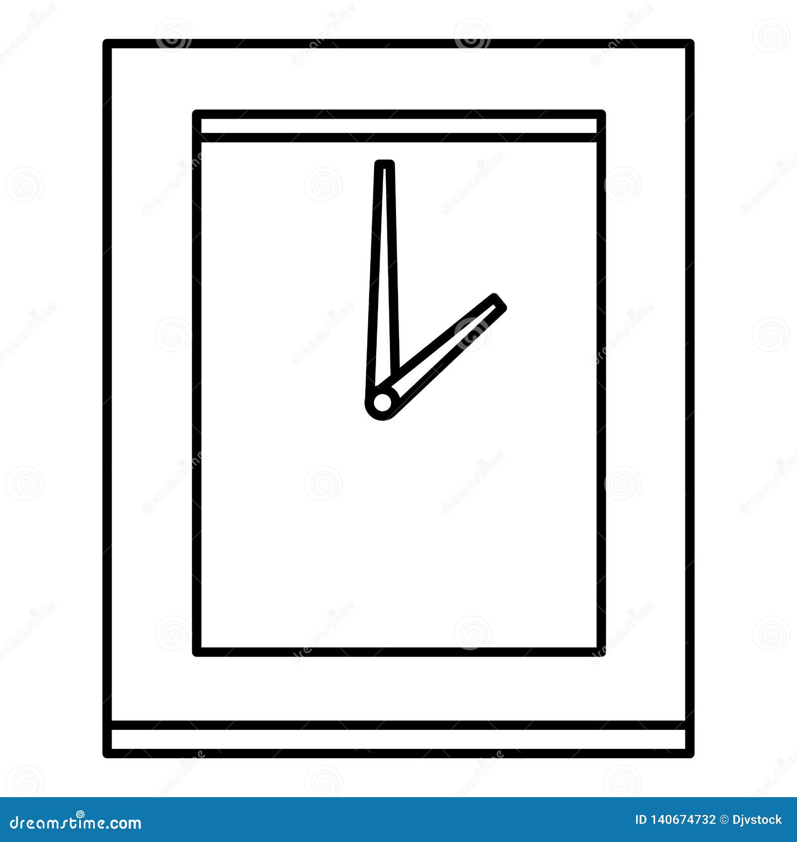 Time clock square style stock vector. Illustration of time - 140674732