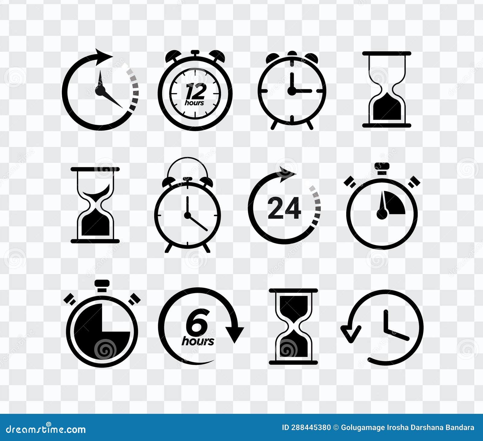 Time and Clock, Stop Watch Icon Set. Stock Vector - Illustration of ...