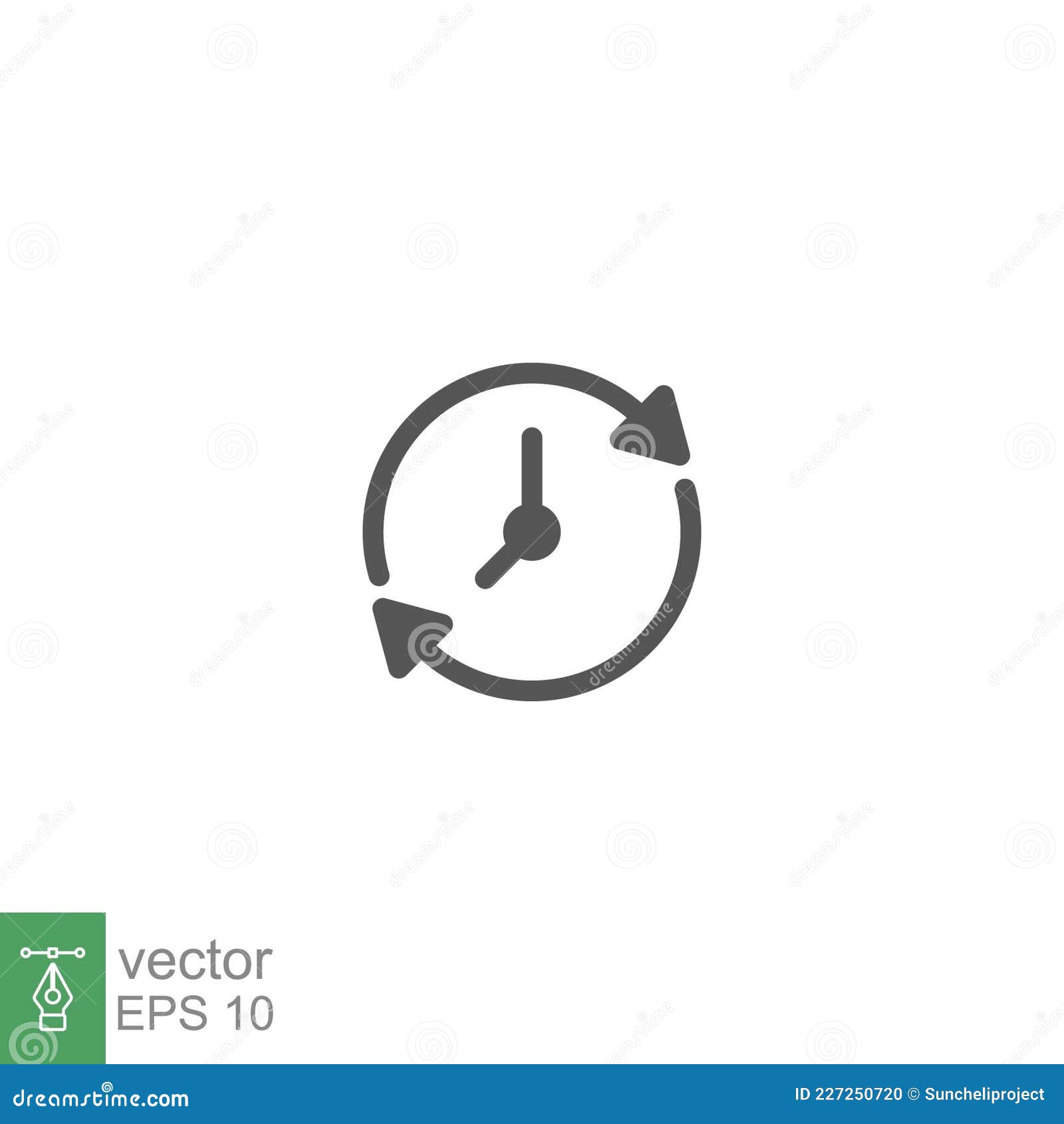 Time Clock Update Refresh Icon. Restore Clock Inside Recycle Arrows ...