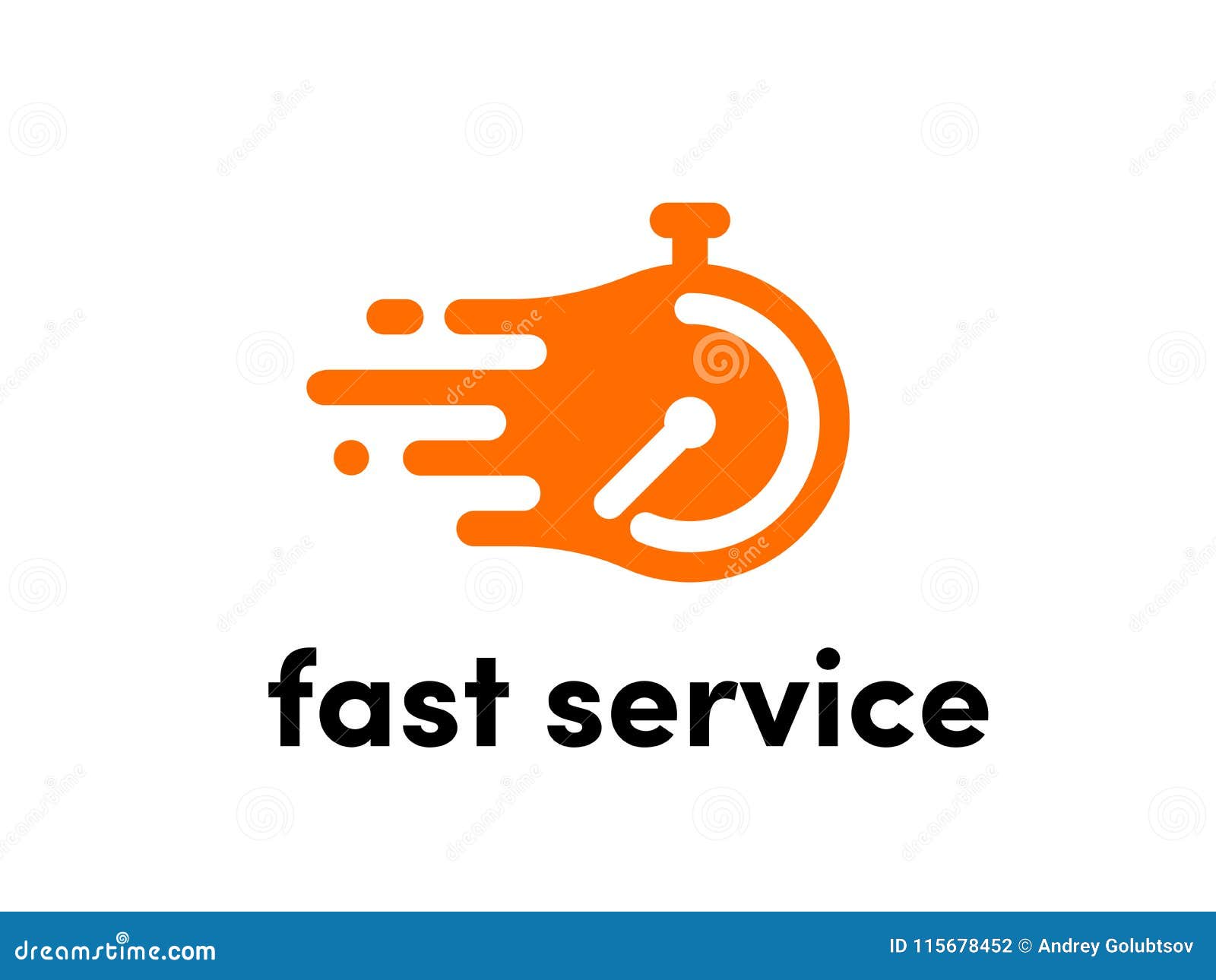 Time Clock Vector Logo Fast Express Service Stock Vector - Illustration ...