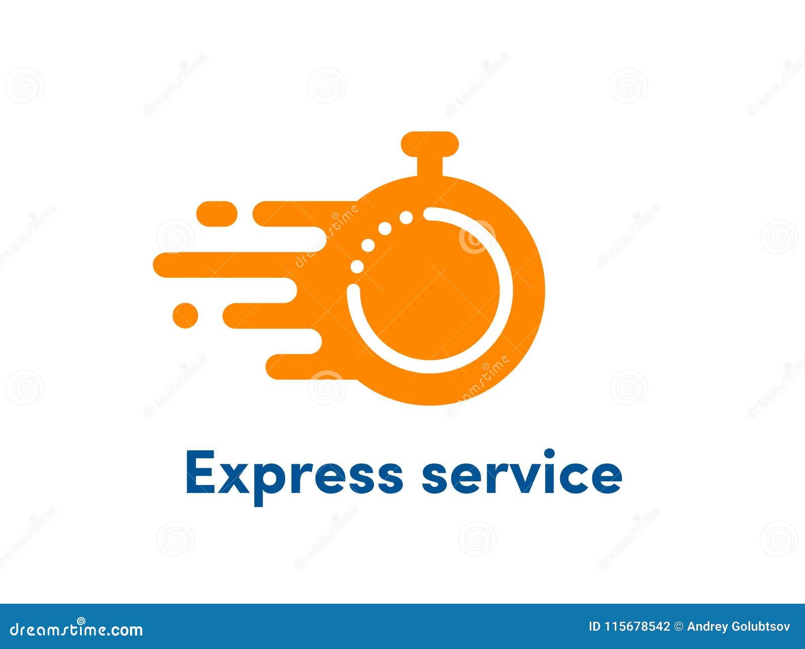 Time Clock Vector Logo Fast Express Service Stock Vector - Illustration ...