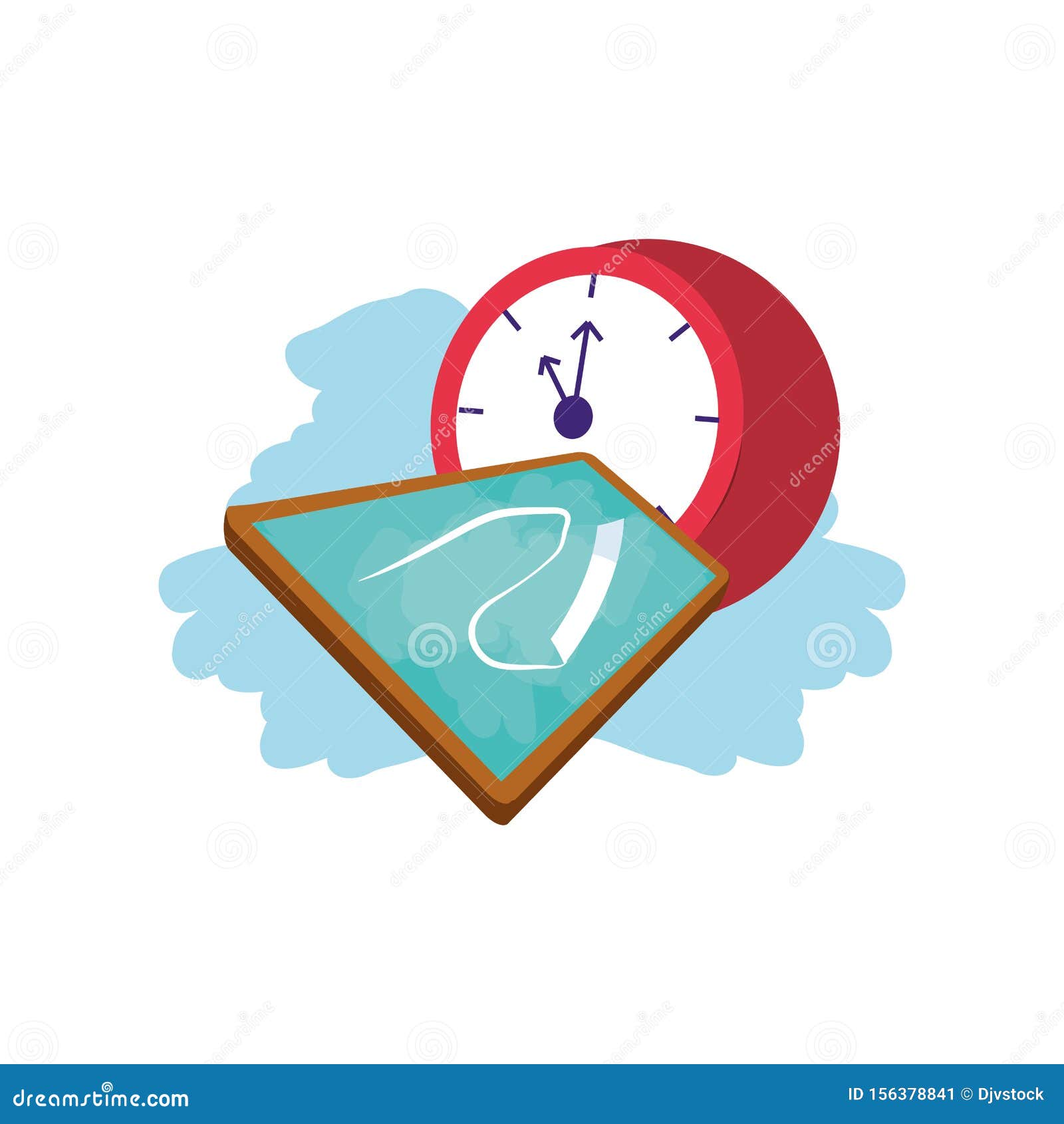 Time Clock Watch with Board Classroom Stock Illustration - Illustration ...