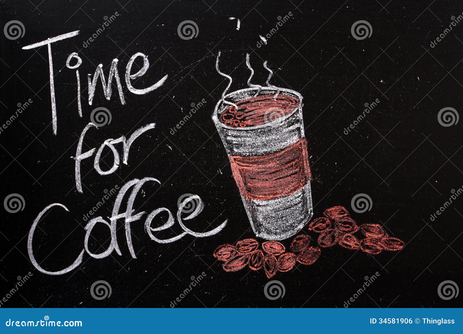 Time for Coffee stock photo. Image of time, cafe, blackboard - 34581906