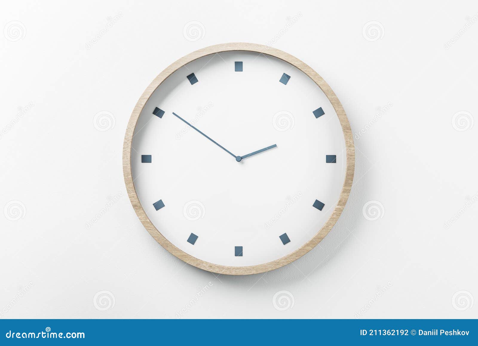 Time is Coming Concept with White Round Wall Clock in Light Wooden ...