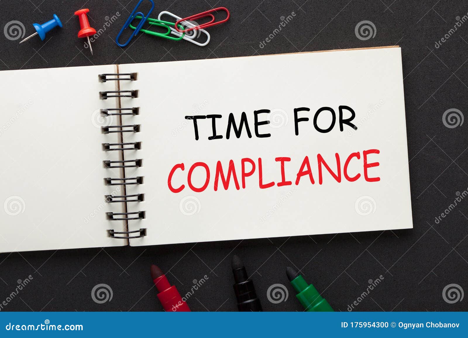 Time for Compliance Concept Stock Photo - Image of management ...