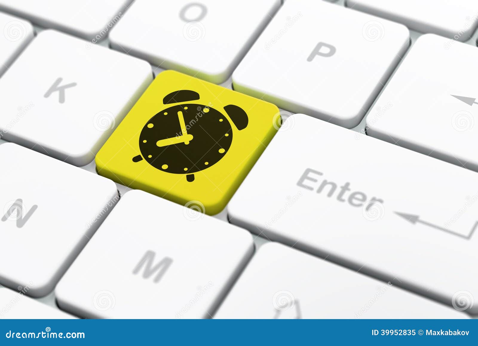 Time Concept: Alarm Clock on Computer Keyboard Background Stock ...