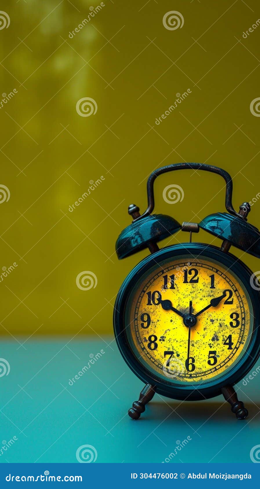 Time Concept Alarm Clock Points at 9 with Copy Space Stock Illustration ...