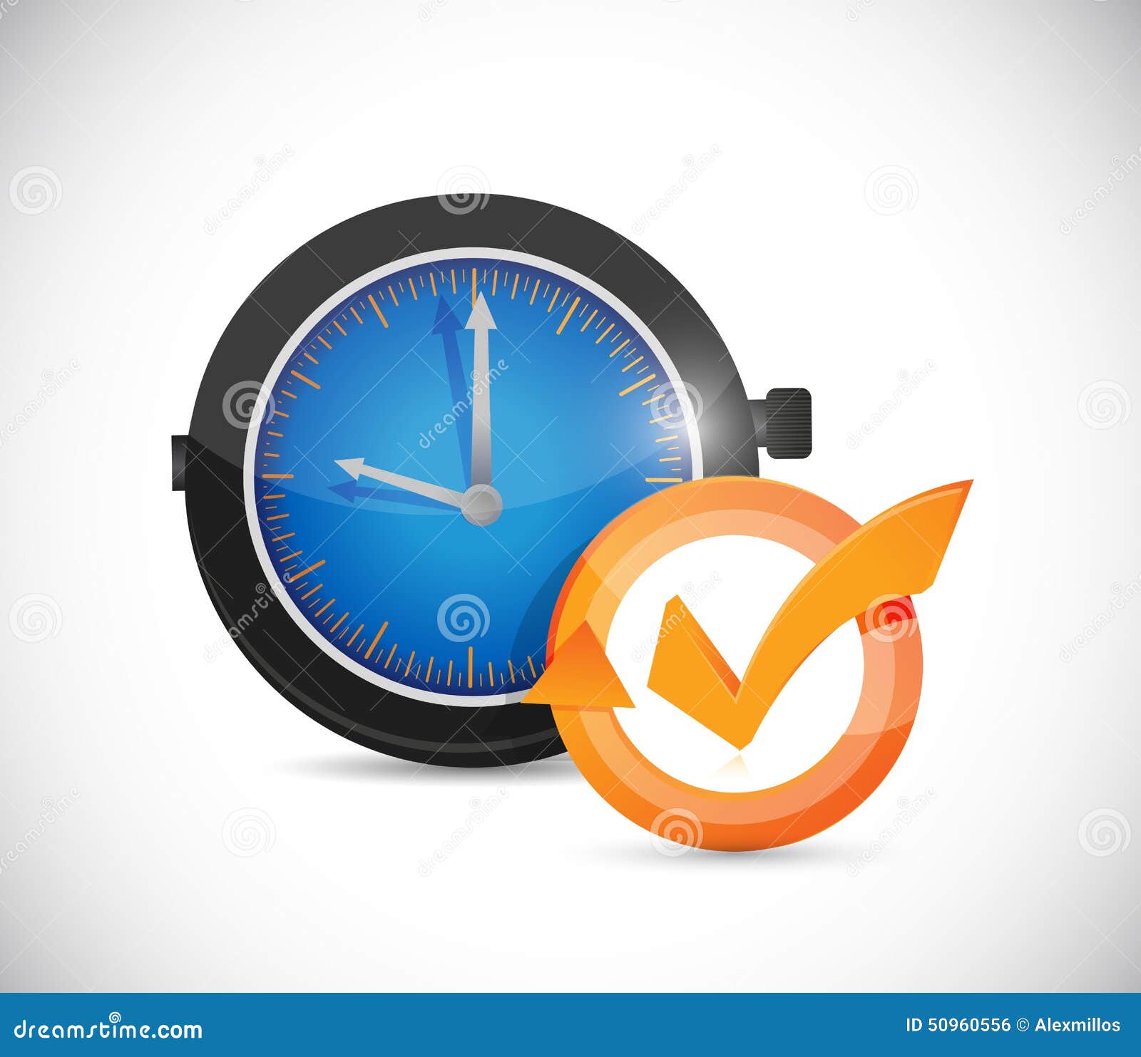Time Concept Check Mark Cycle Stock Illustration - Illustration of hour ...