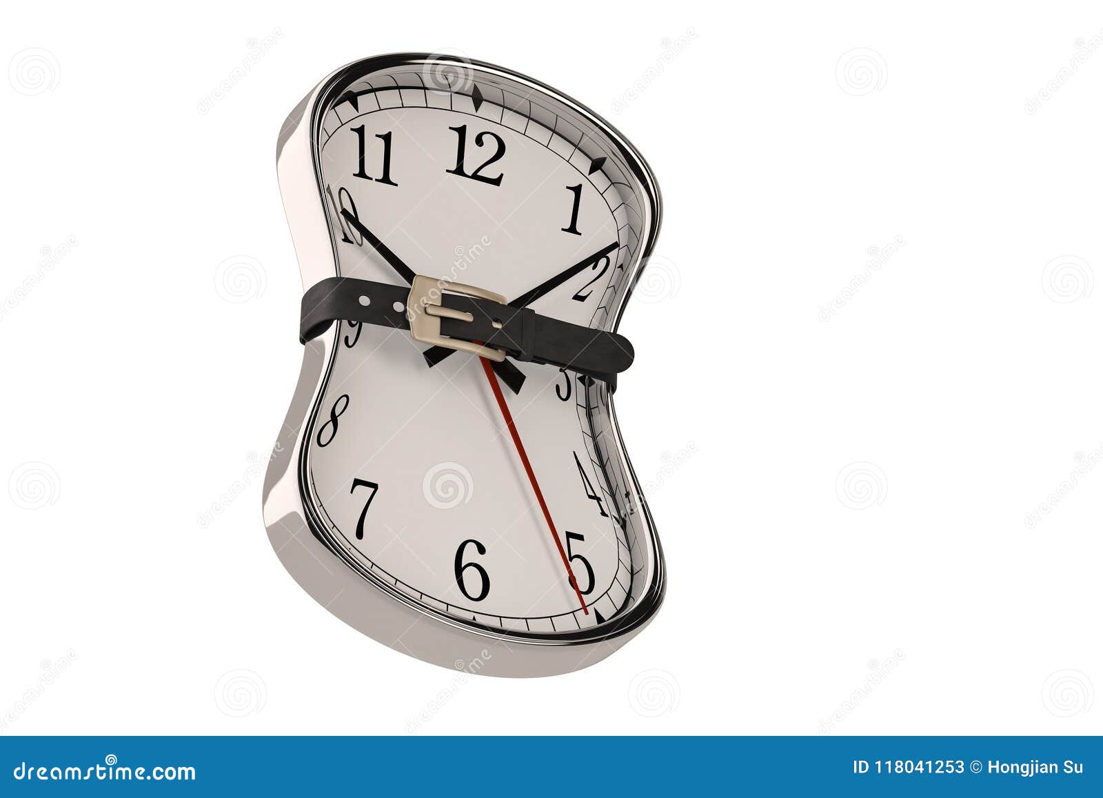 Time Concept Clock and Belt.3D Illustration. Stock Illustration ...