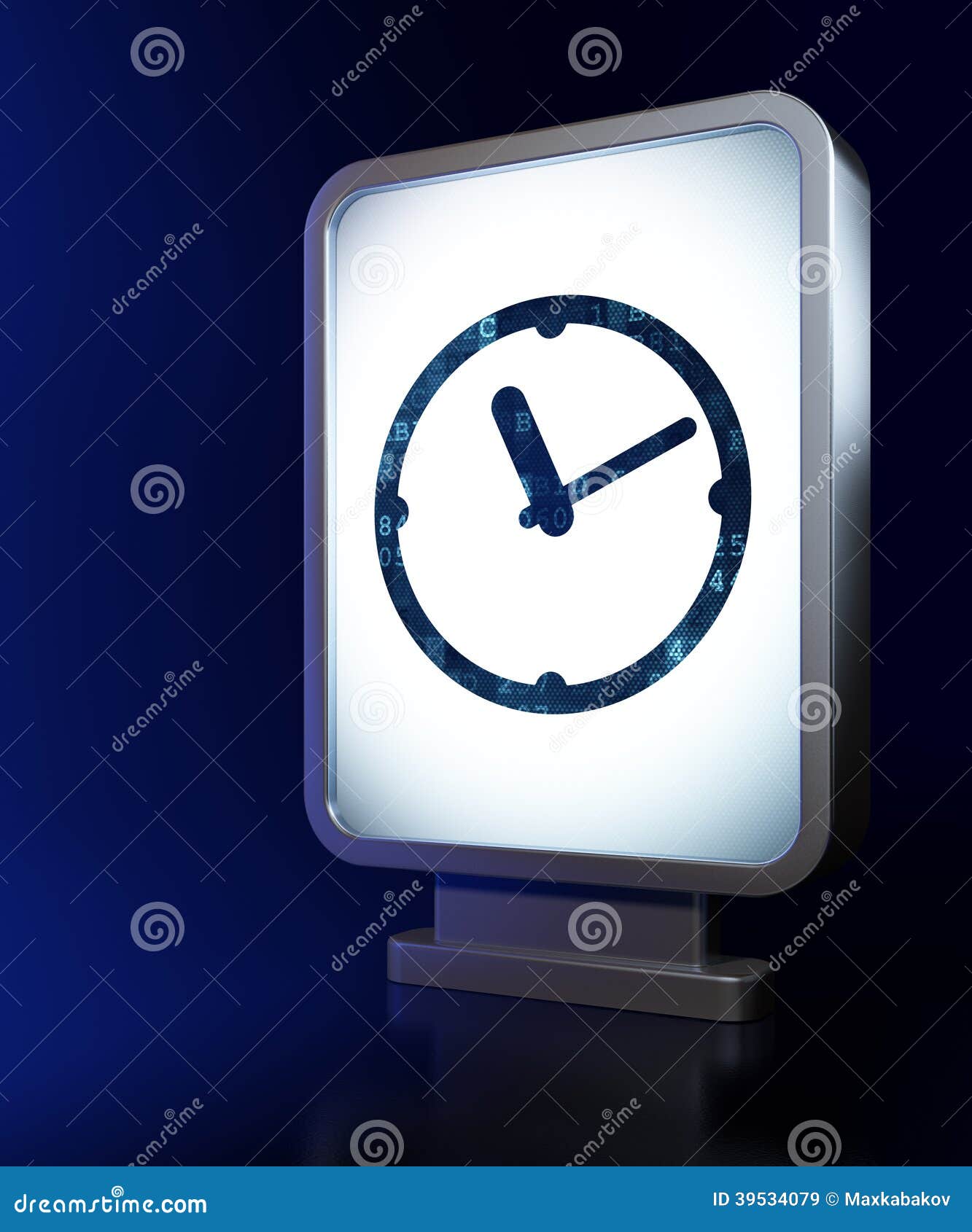 Time Concept: Clock on Billboard Background Stock Image - Image of ...