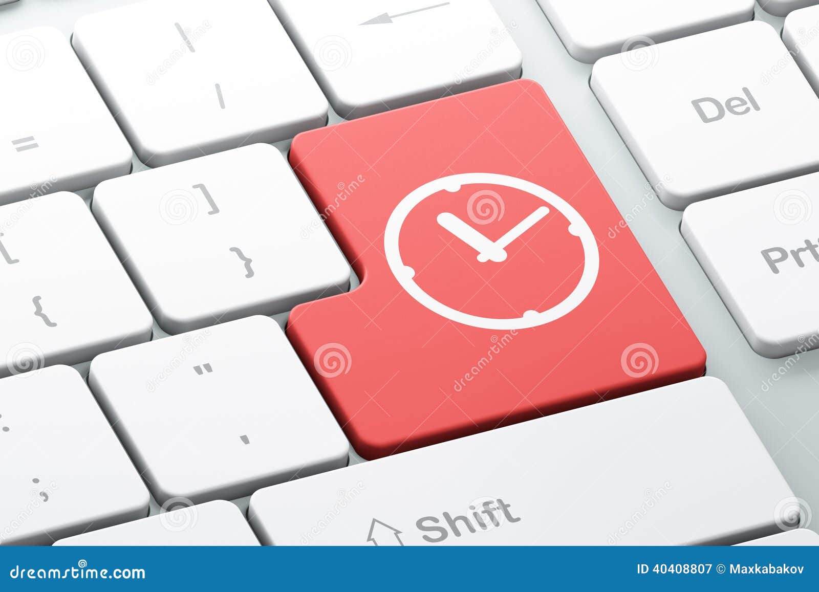 Time Concept: Clock On Computer Keyboard Background Stock Image - Image ...