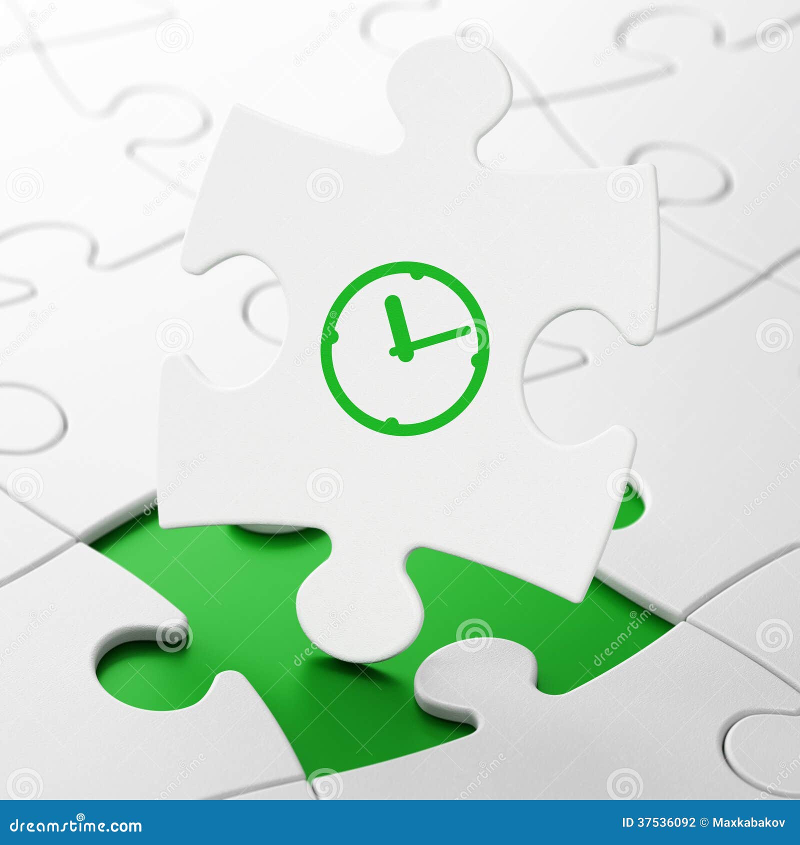 Time Concept: Clock on Puzzle Background Stock Illustration ...