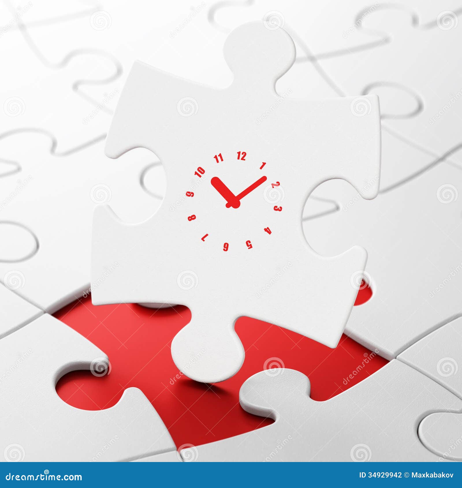 Time Concept: Clock on Puzzle Background Stock Illustration ...