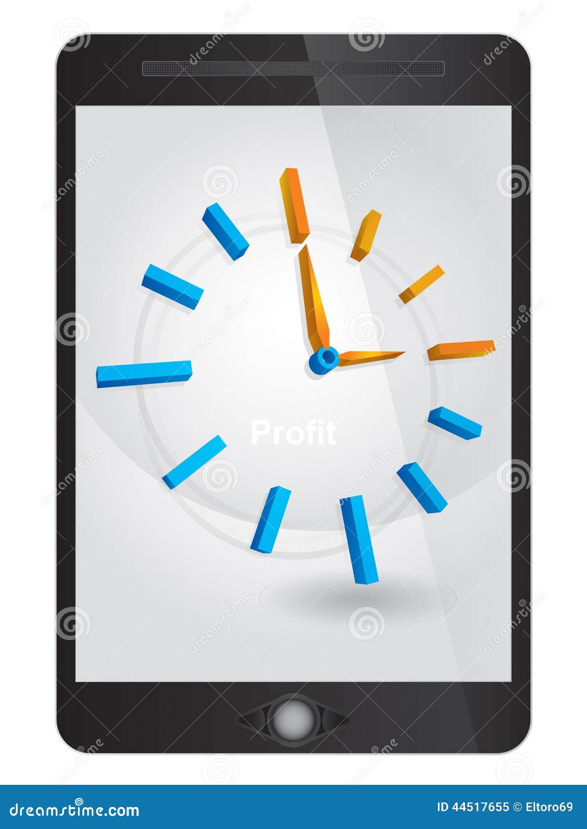 Time Concept, Clock on Tablet Stock Vector - Illustration of monitor ...