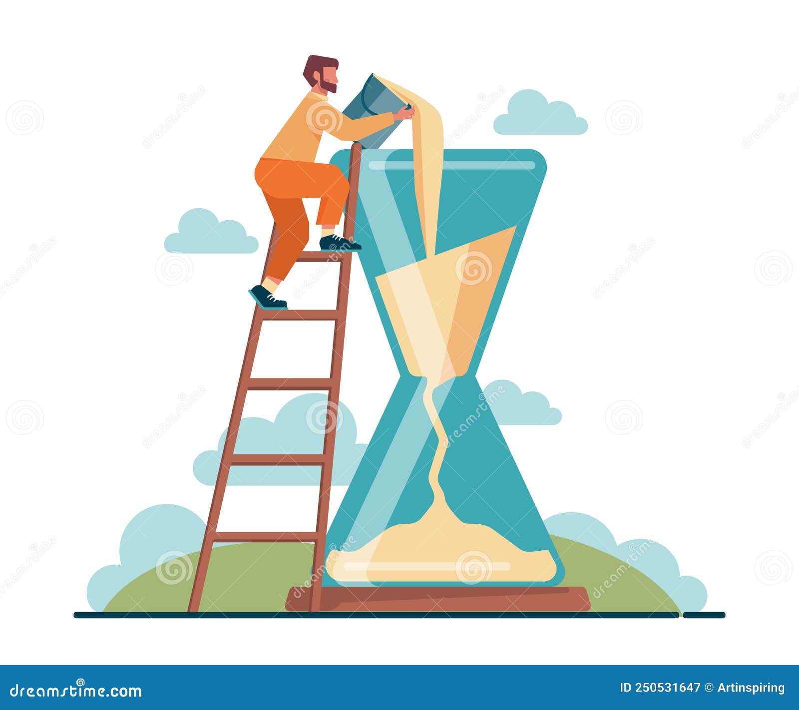 Time Concept. Time Flow, Hour Glass, Watch or Timer Measuring Stock ...