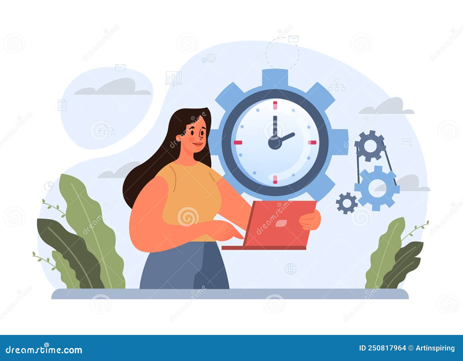 Time Concept. Time Flow, Hour Glass, Watch or Timer Measuring Stock ...