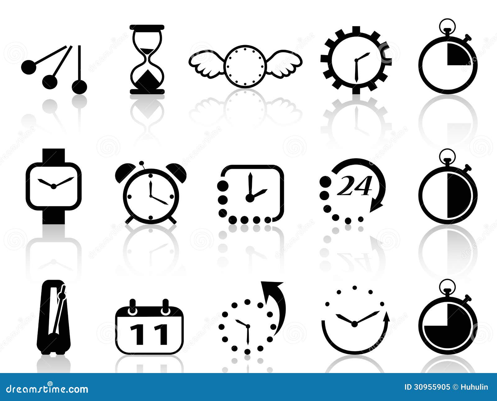 Time concept icons set stock vector. Illustration of icon - 30955905