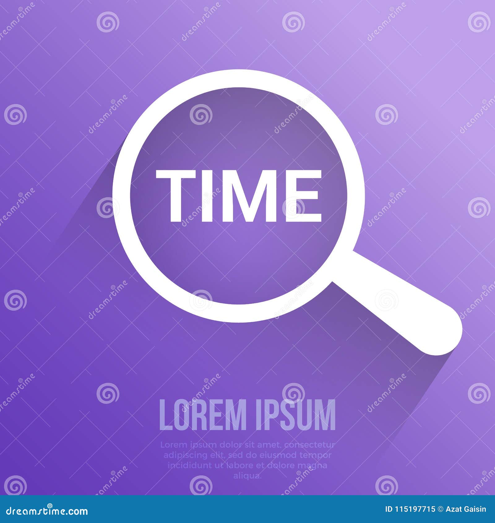 Time Concept: Magnifying Optical Glass with Words Time Stock Vector ...