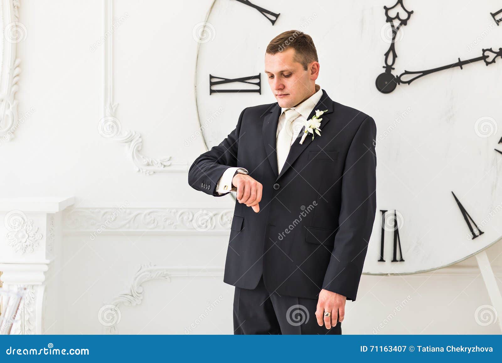Time Concept, Man and Big Clock Stock Image - Image of arrow ...
