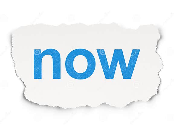 Time Concept: Now on Paper Background Stock Photo - Image of history ...
