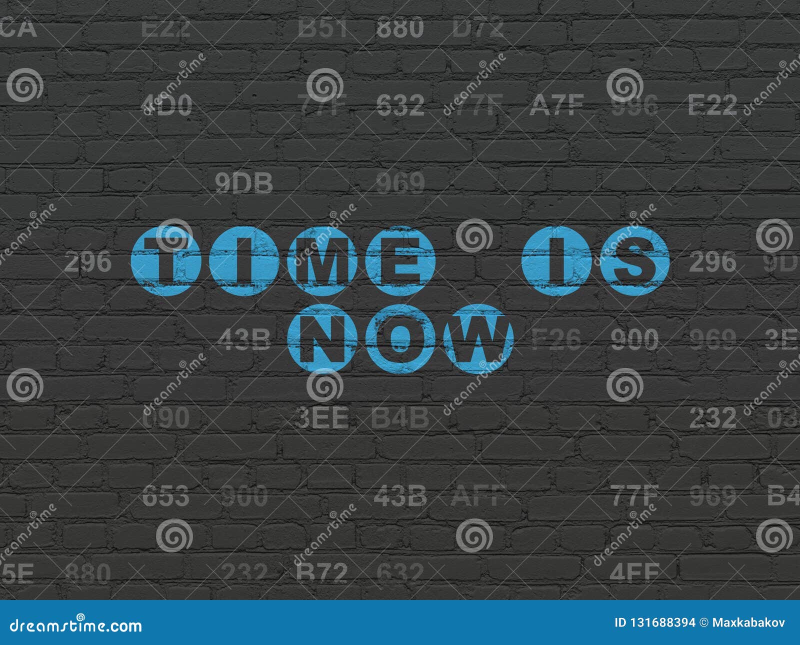 Time Concept: Time is Now on Wall Background Stock Illustration ...