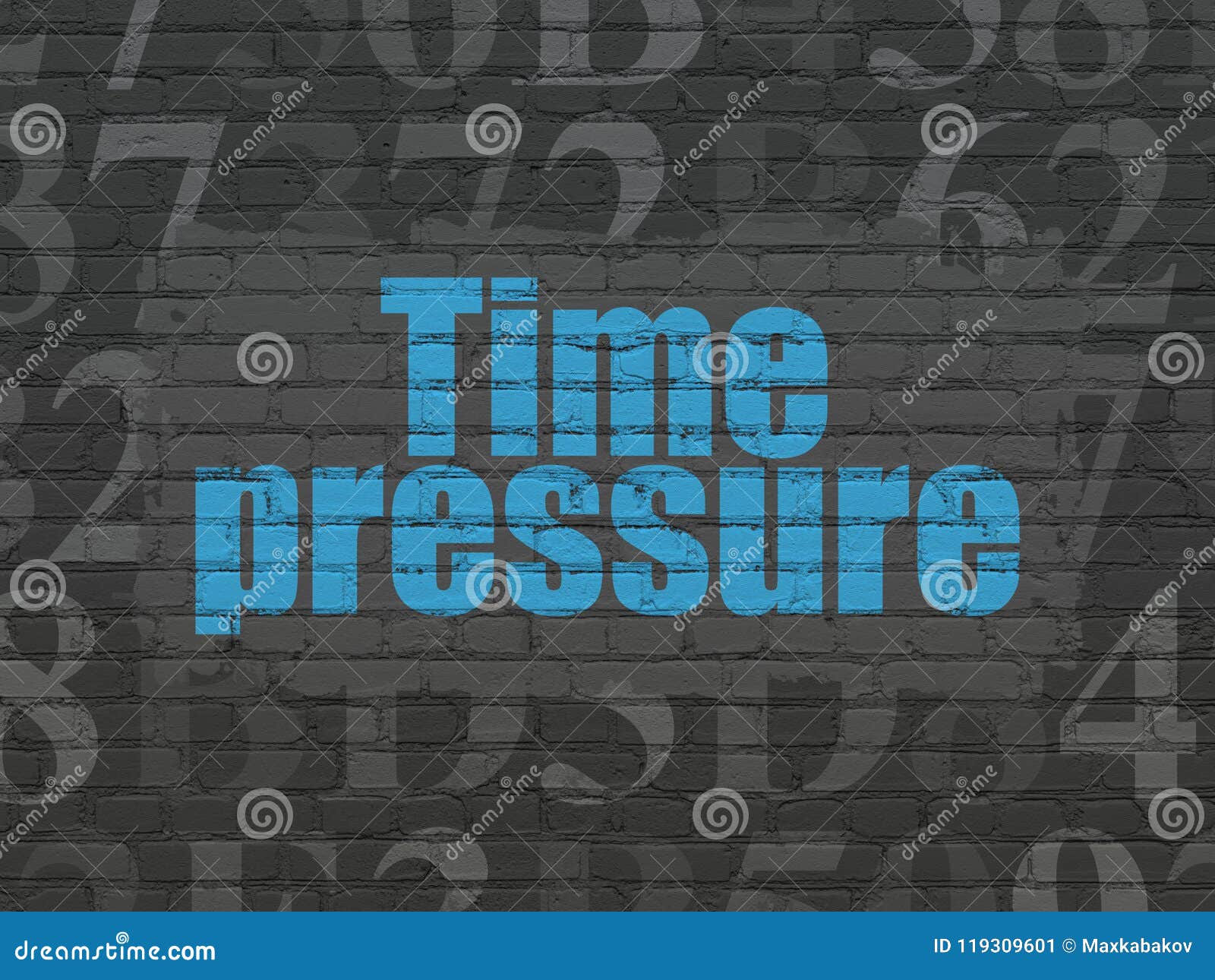 Time Concept: Time Pressure on Wall Background Stock Illustration ...