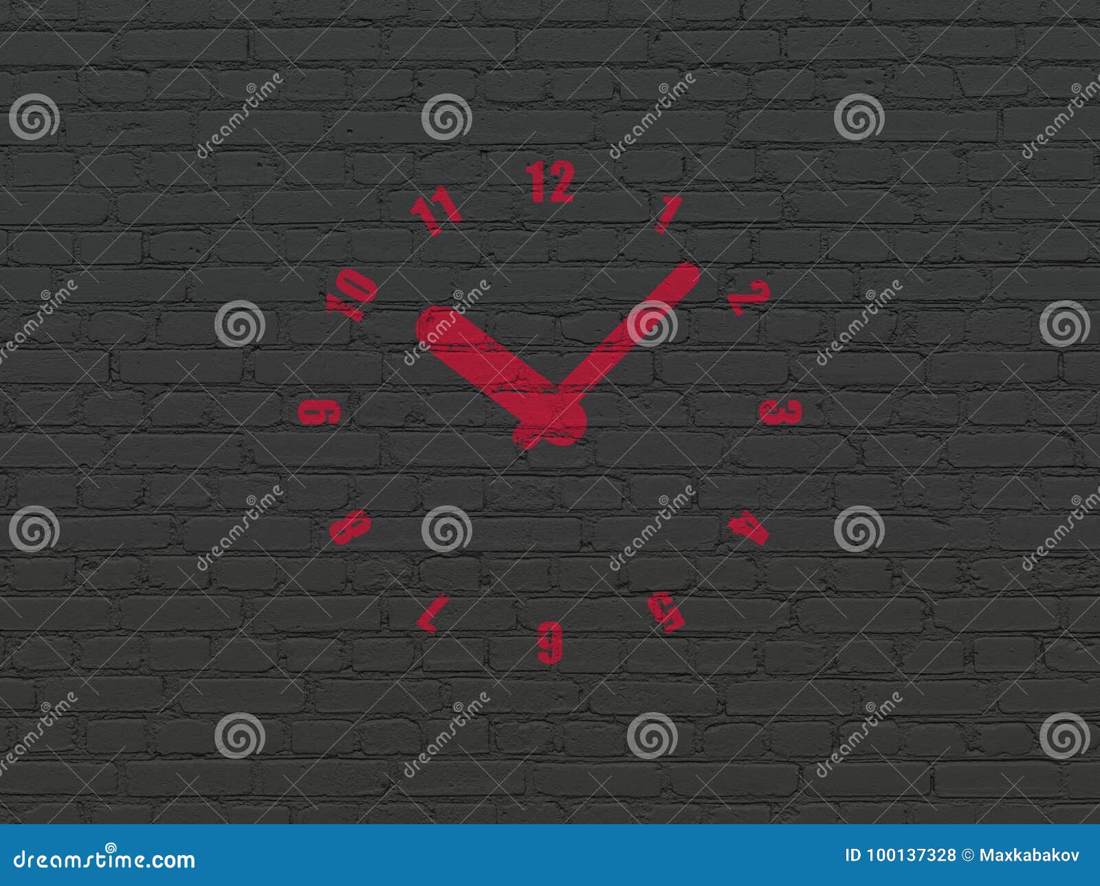 Time Concept: Clock on Wall Background Stock Illustration ...
