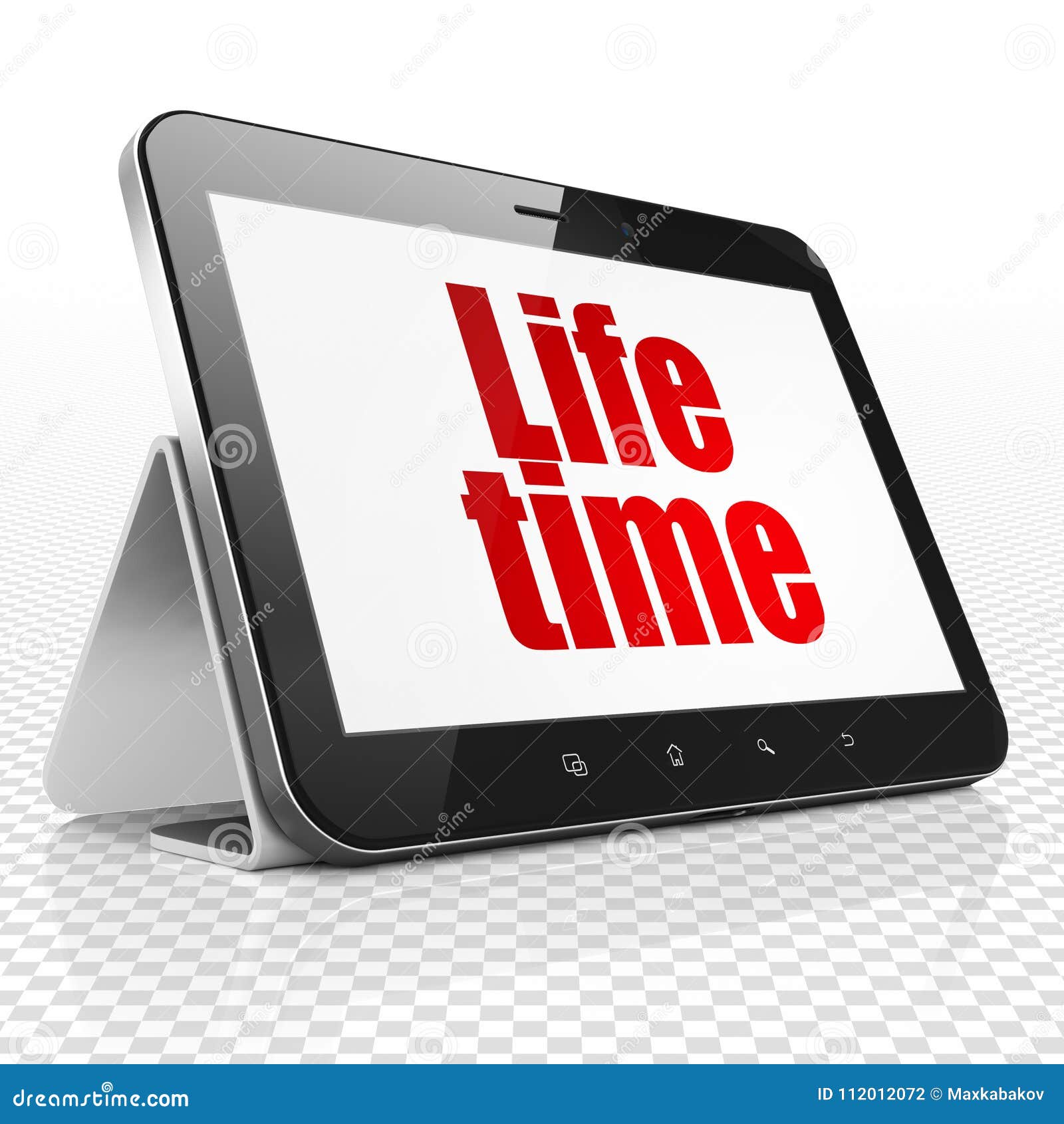 Time Concept: Tablet Computer with Life Time on Display Stock ...