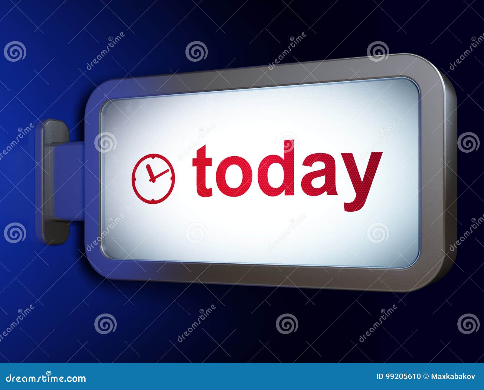 Time Concept: Today and Clock on Billboard Background Stock ...