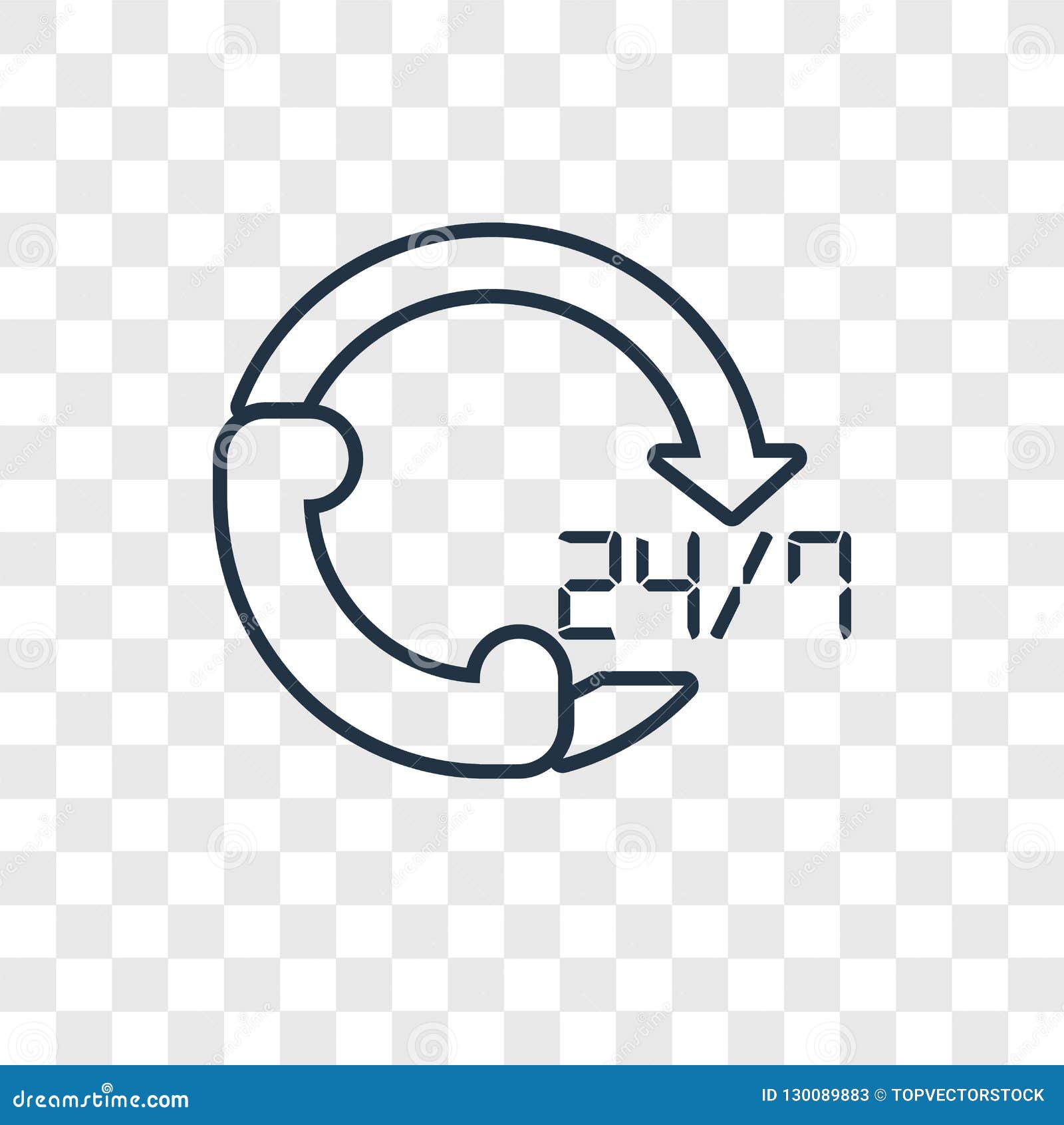 Time Concept Vector Linear Icon Isolated on Transparent Background ...