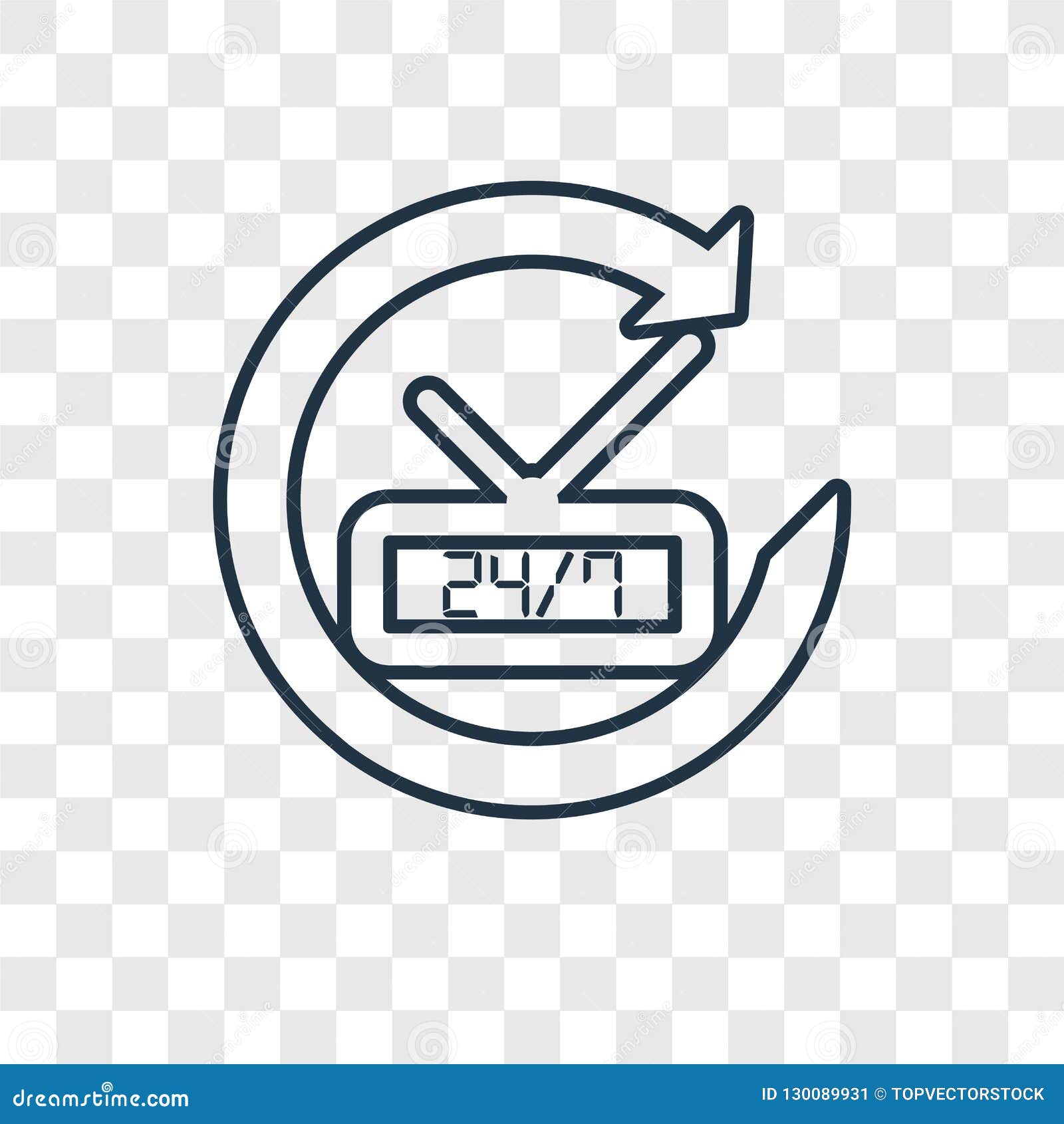 Time Concept Vector Linear Icon Isolated on Transparent Background ...