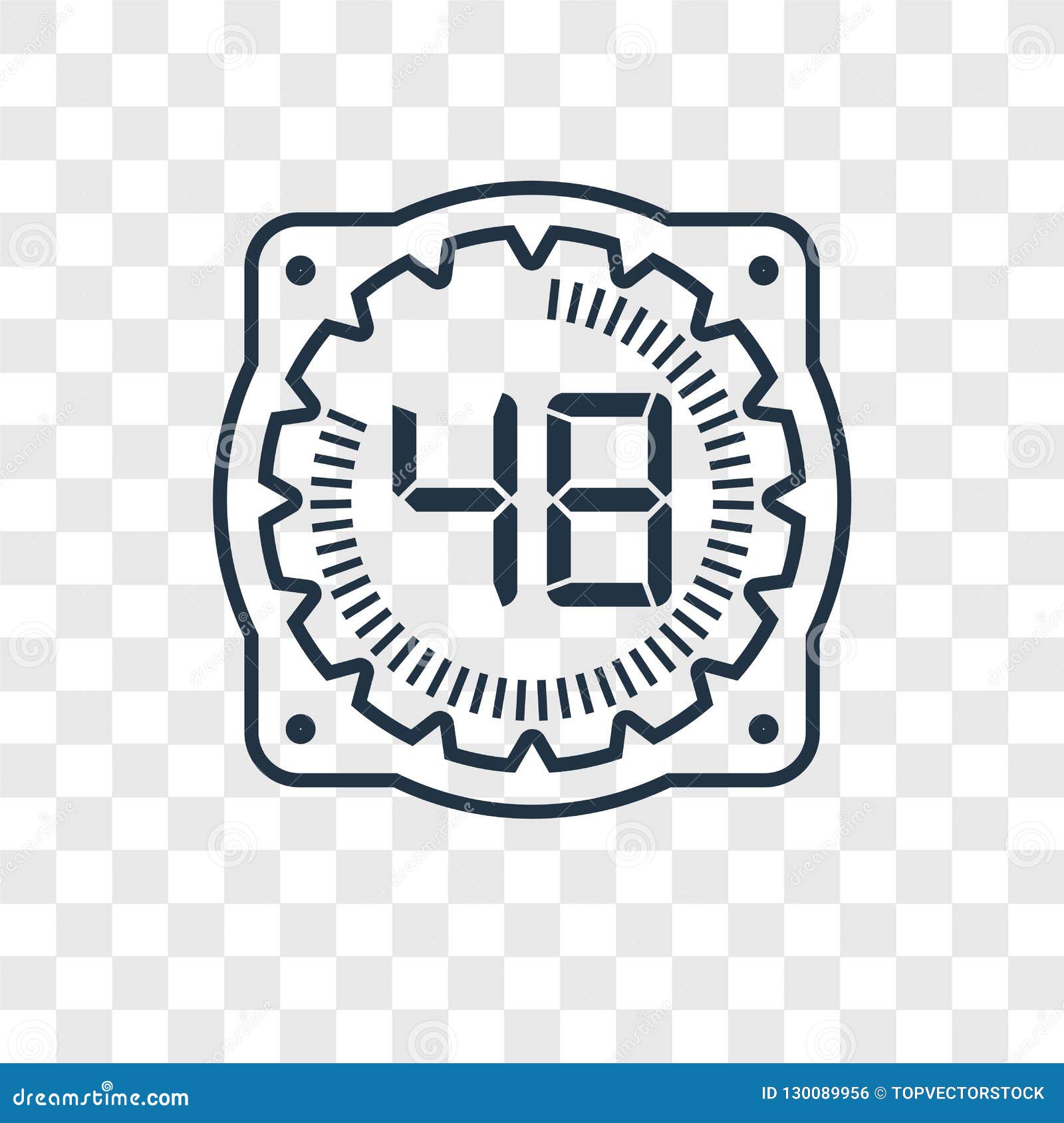 Time Concept Vector Linear Icon Isolated on Transparent Background ...