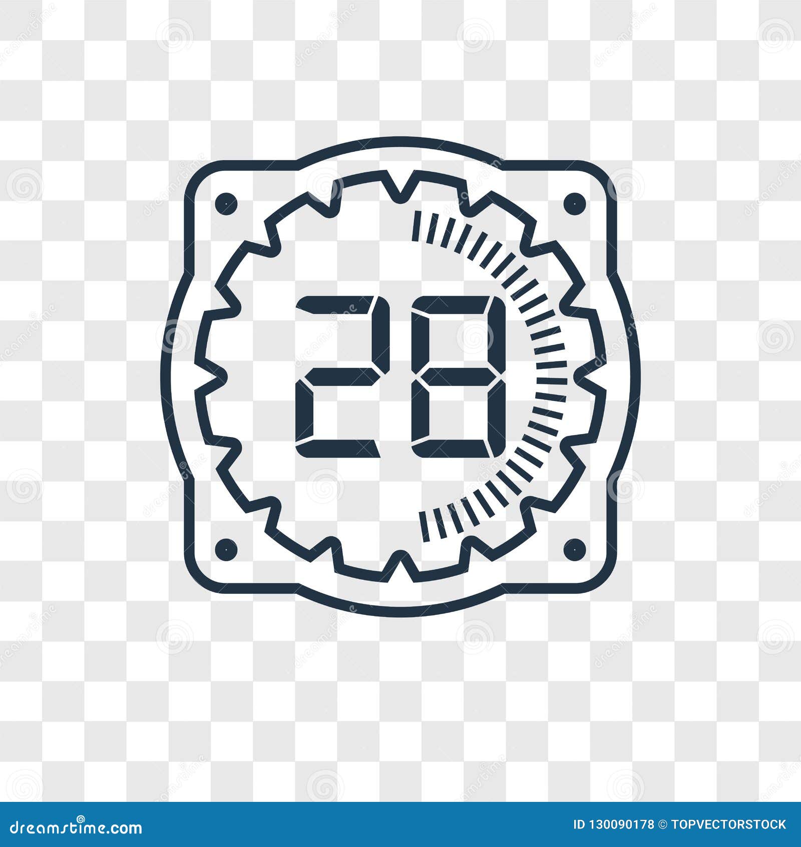 Time Concept Vector Linear Icon Isolated on Transparent Background ...