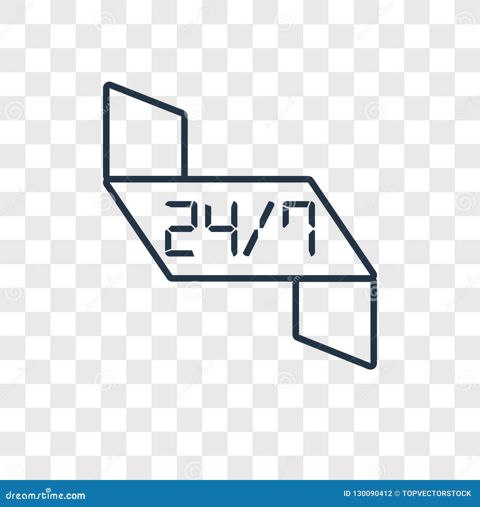 Time Concept Vector Linear Icon Isolated on Transparent Background ...