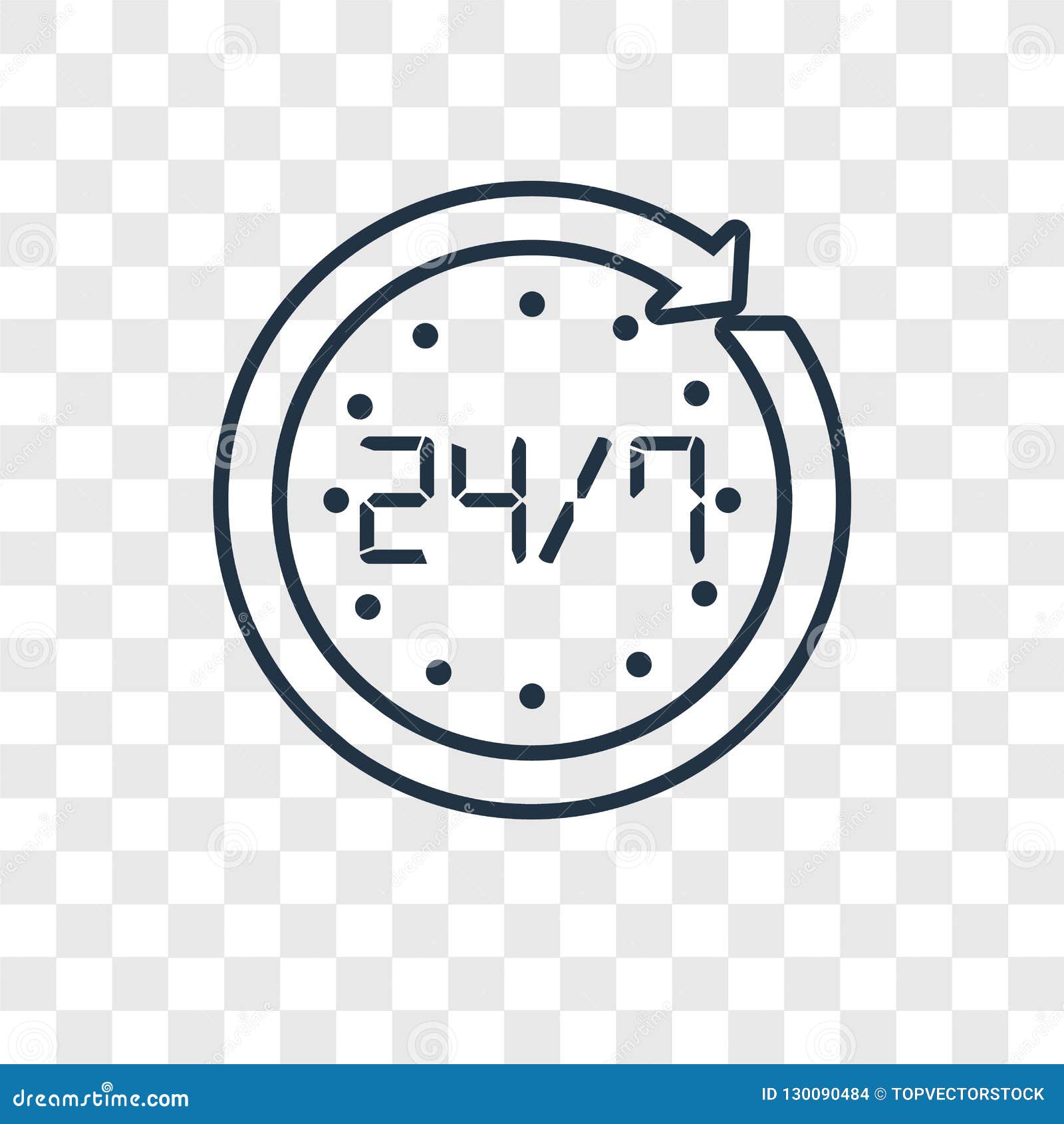 Time Concept Vector Linear Icon Isolated on Transparent Background ...