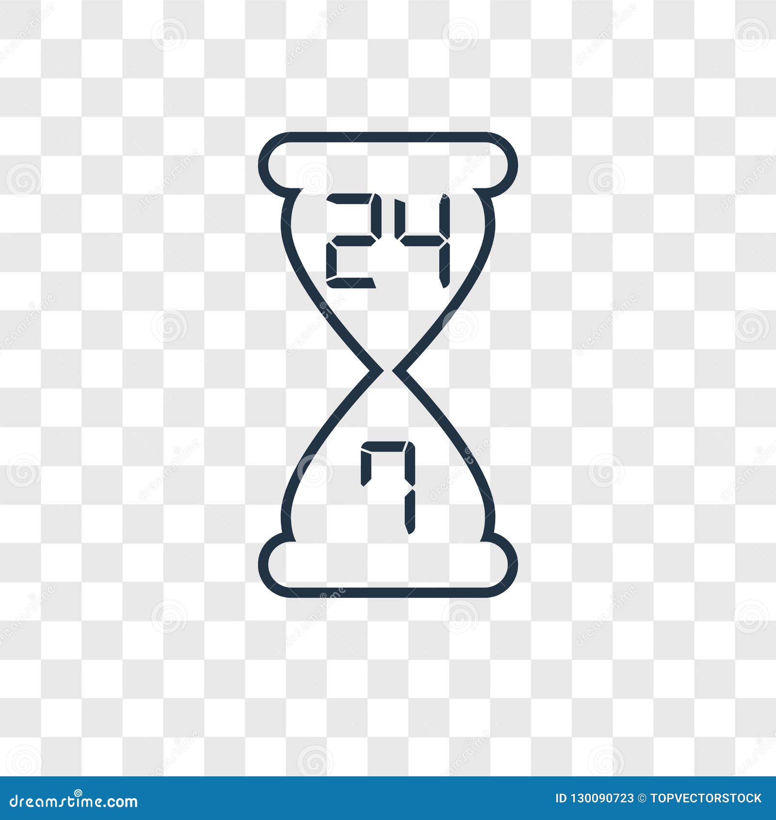 Time Concept Vector Linear Icon Isolated on Transparent Background ...