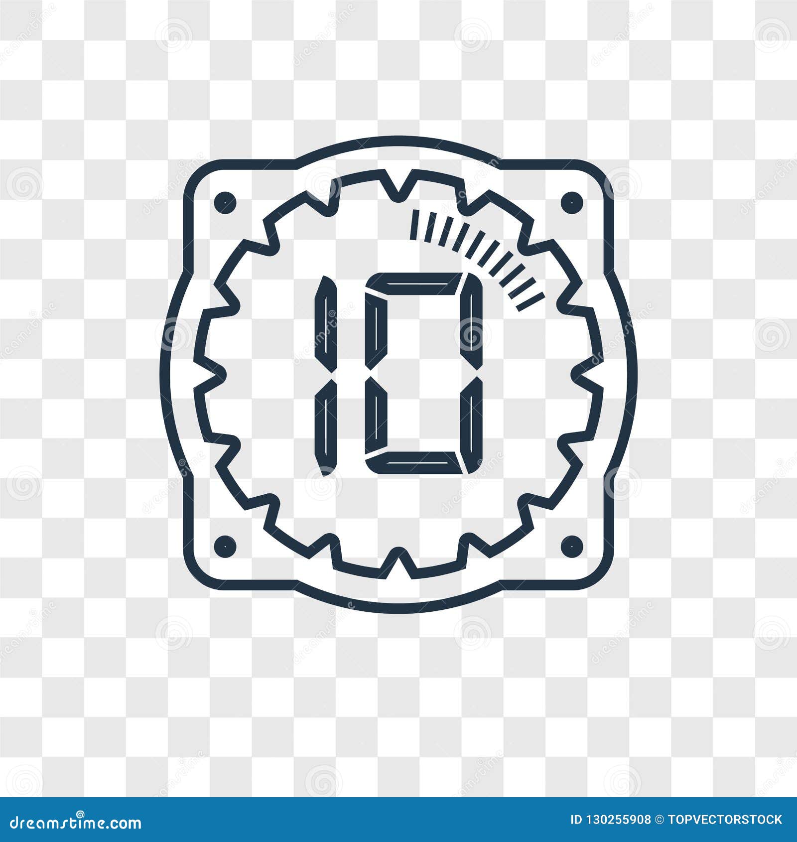 Time Concept Vector Linear Icon Isolated on Transparent Background ...