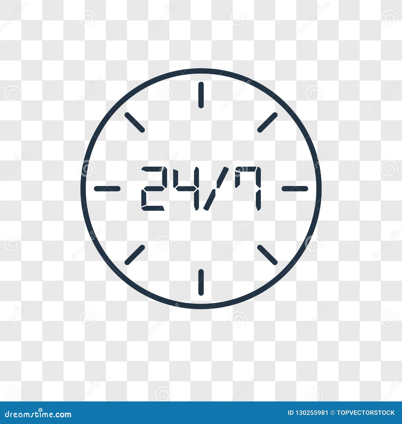 Time Concept Vector Linear Icon Isolated on Transparent Background ...
