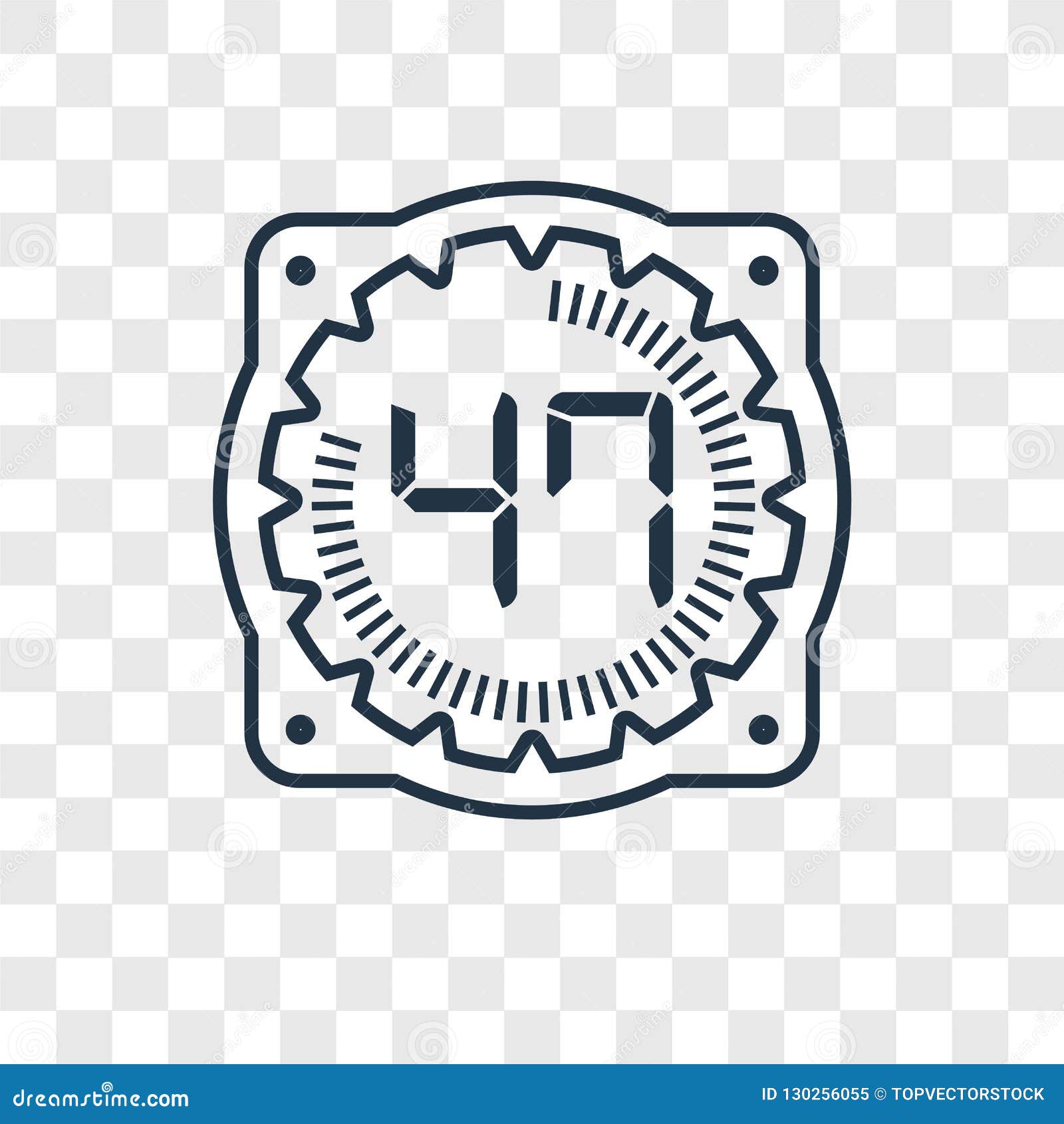 Time Concept Vector Linear Icon Isolated on Transparent Background ...