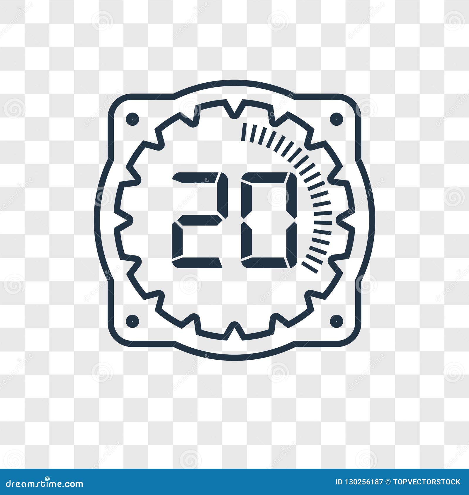 Time Concept Vector Linear Icon Isolated on Transparent Background ...