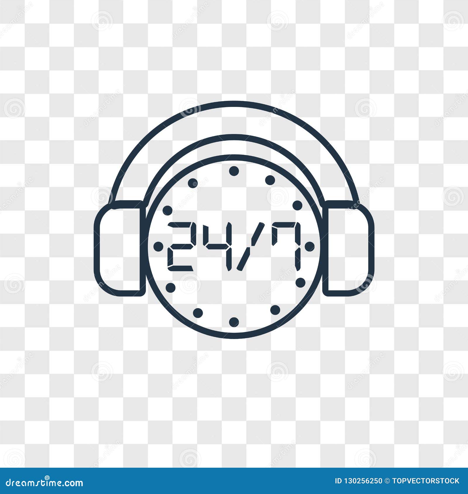 Time Concept Vector Linear Icon Isolated on Transparent Background ...