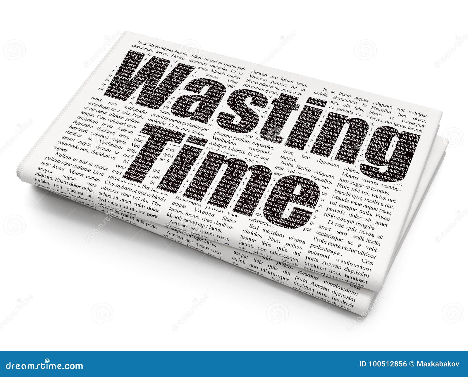 Time Concept: Wasting Time on Newspaper Background Stock Illustration ...