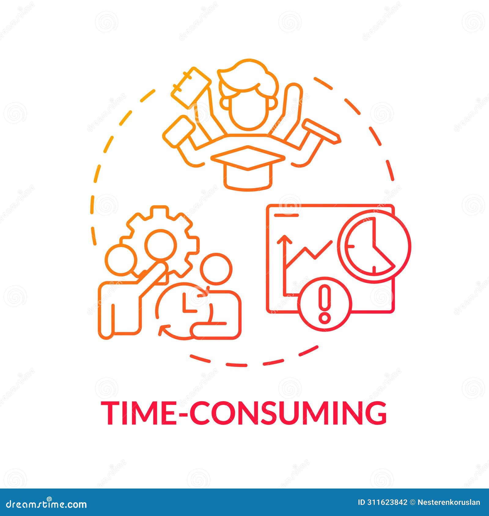 Time-consuming Red Gradient Concept Icon Stock Illustration ...