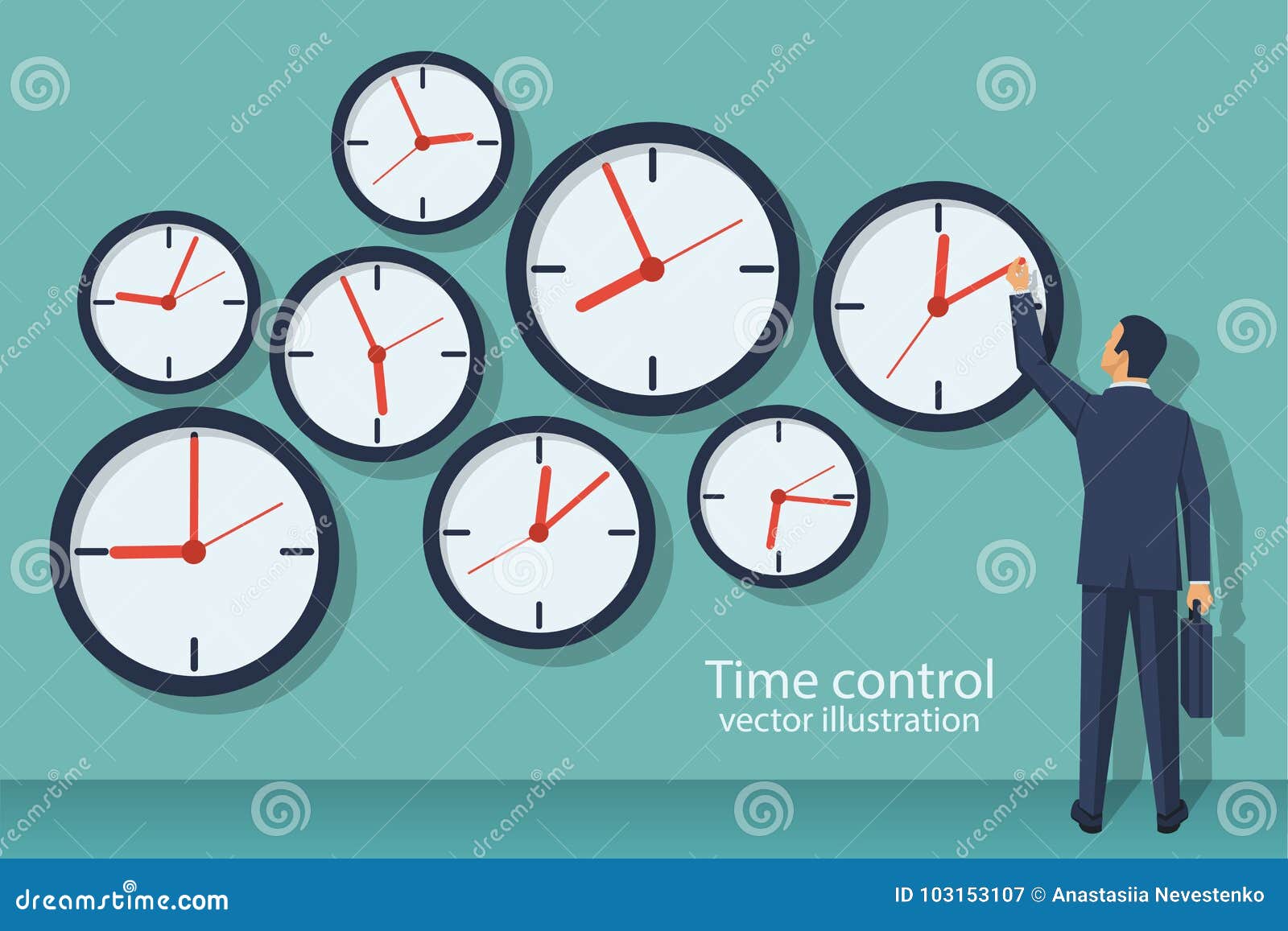 Time control concept. stock vector. Illustration of plan - 103153107