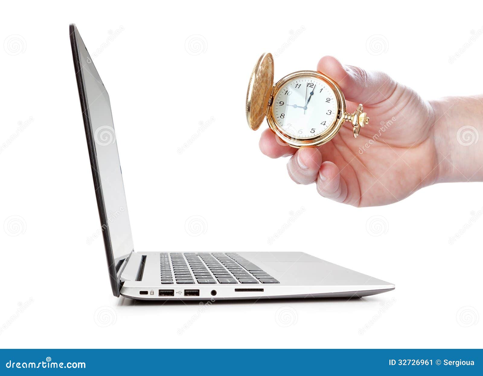 Time Control, the Hand Holding a Pocket Watch. Stock Image - Image of ...