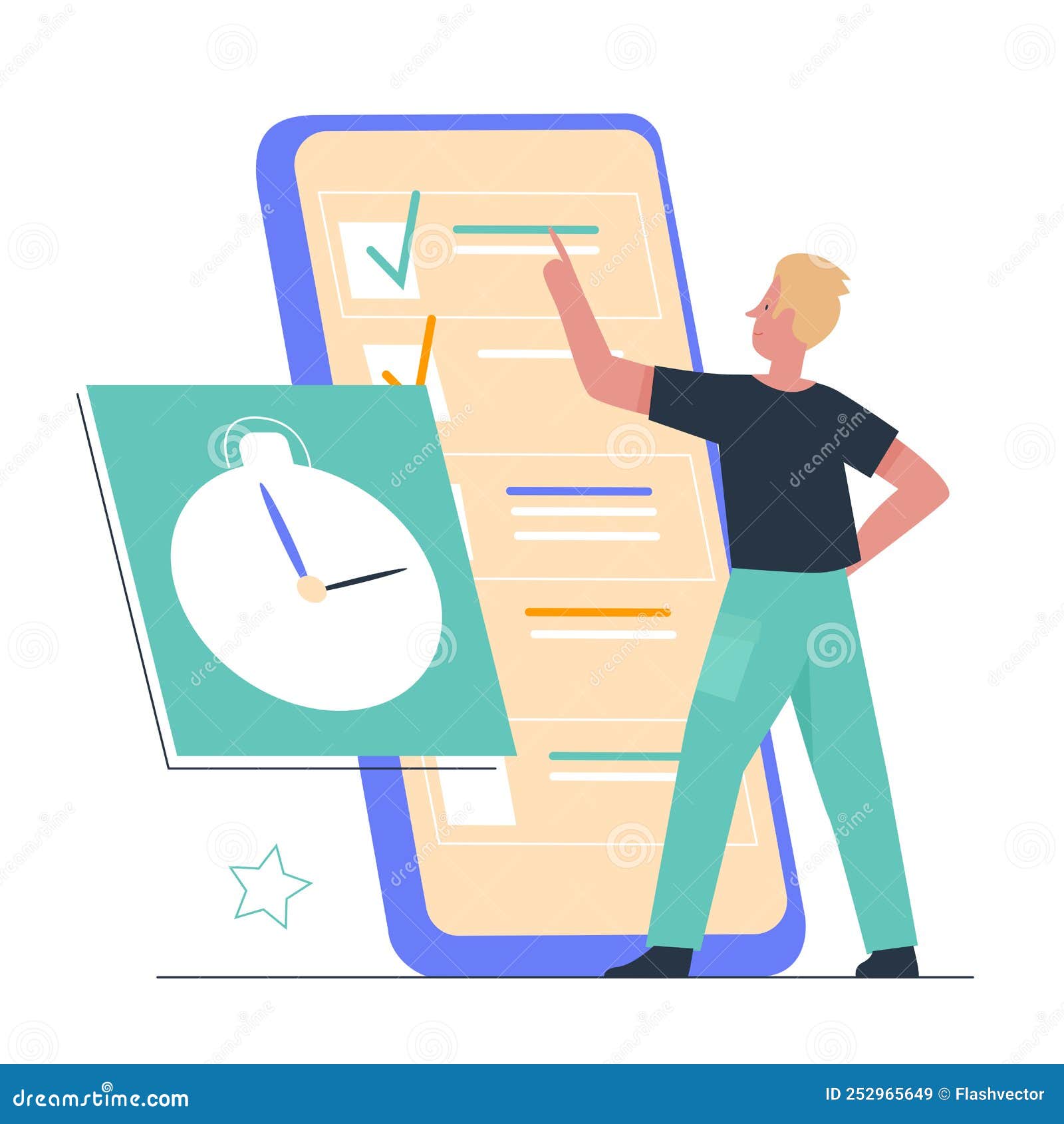 Time Control Smartphone App Stock Vector - Illustration of productivity ...